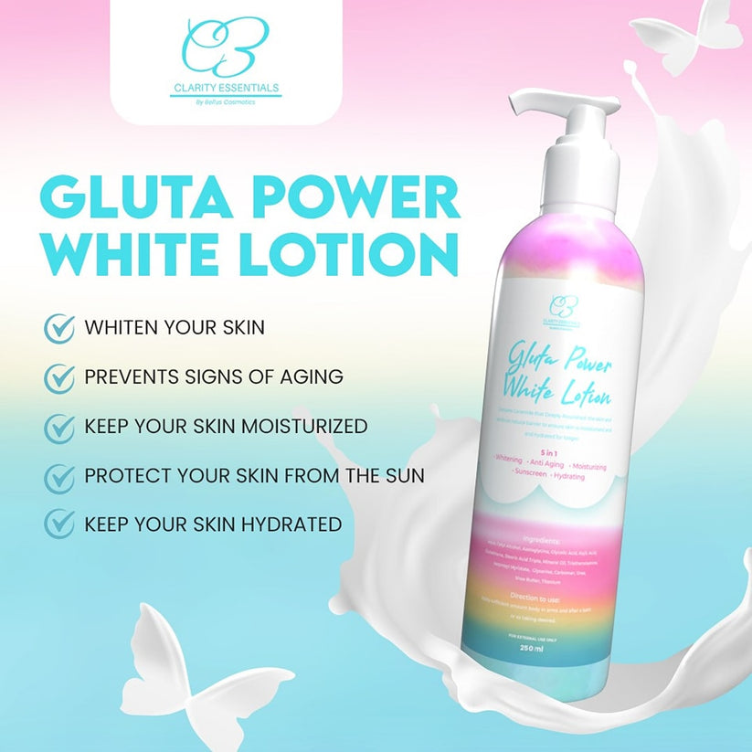 CLARITY ESSENTIALS - GLUTA POWER WHITE LOTION – The Beauty Cart