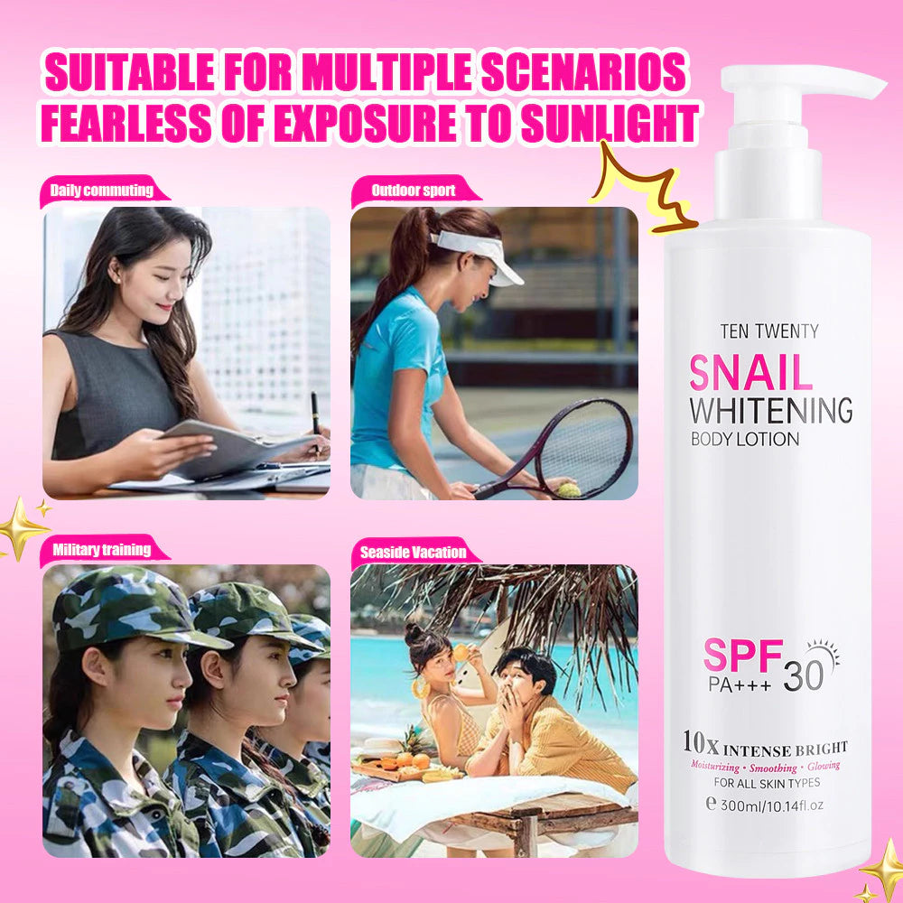 TEN TWENTY 300ml Snail Whitening Spf 30 PA+++ Body Lotion Collagen 10X ...